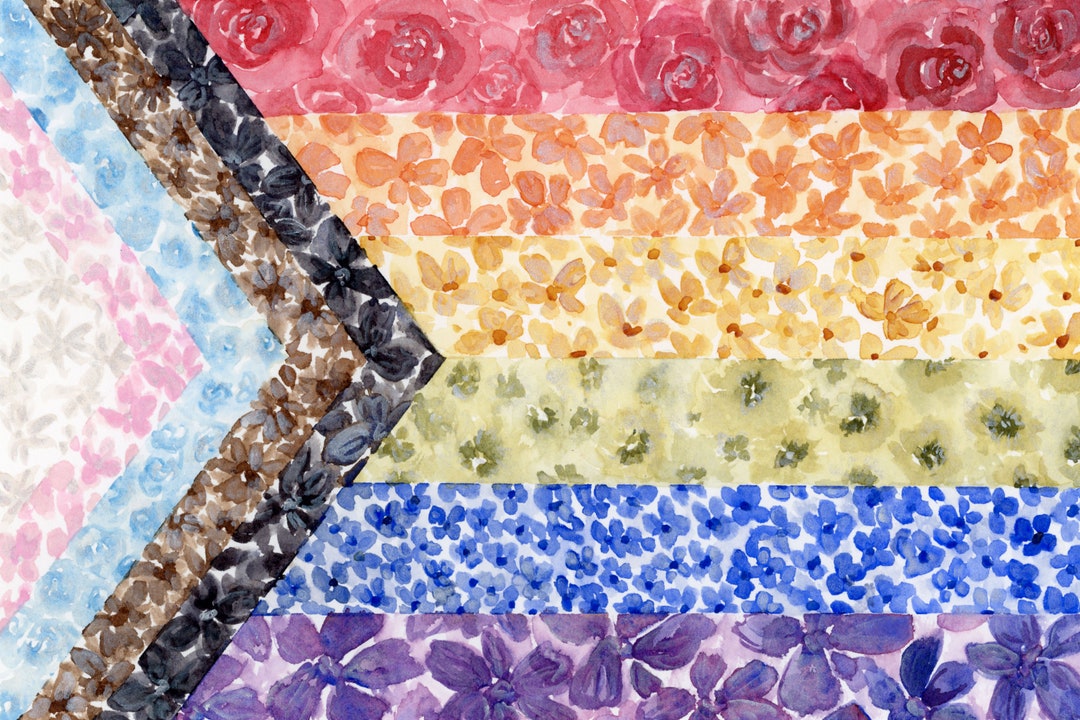 Digital Watercolor Floral Pride Flags/ Share With Friends and Family ...