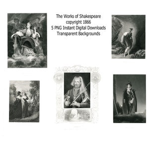 Shakespeare C1866 / the Works of Shakespeare / 5 PNG Images With ...