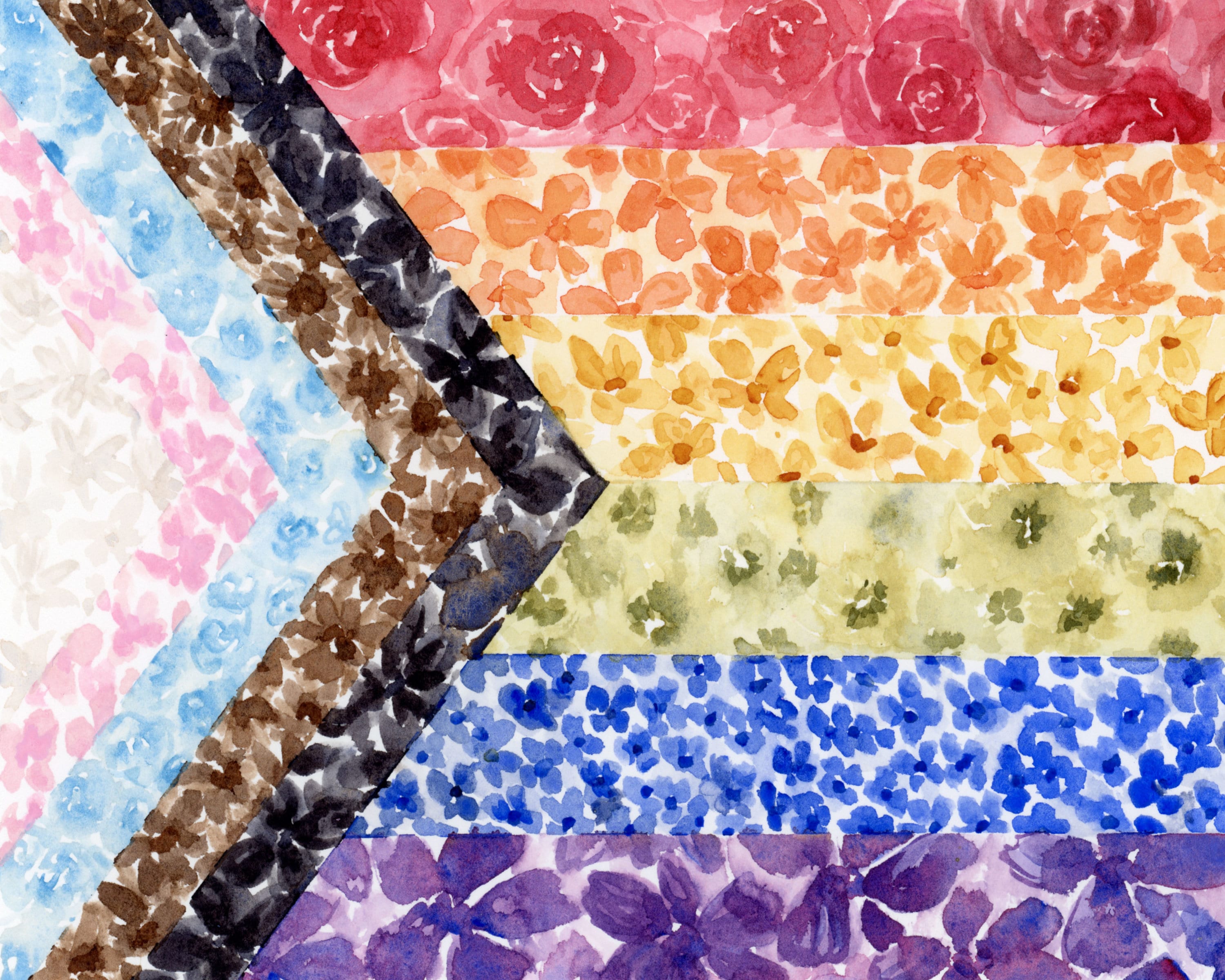 Digital Watercolor Floral Pride Flags/ Share With Friends and Family ...
