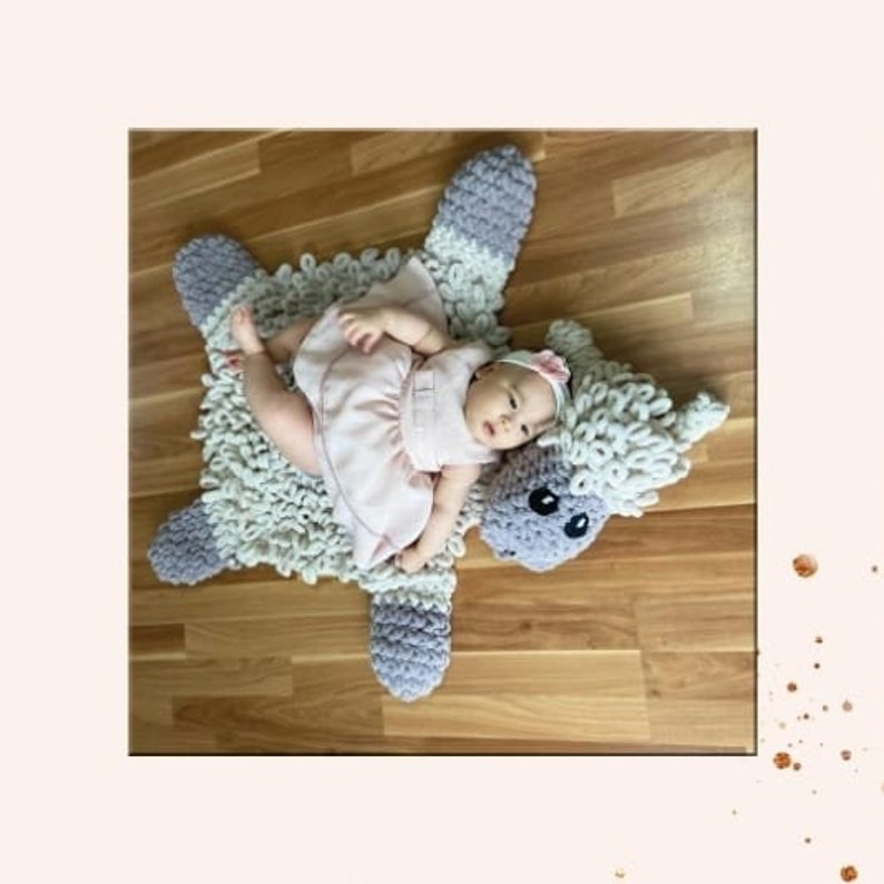 Sheep Baby Rug Hand Made Play Mat Collection Puffy Blanket - Etsy