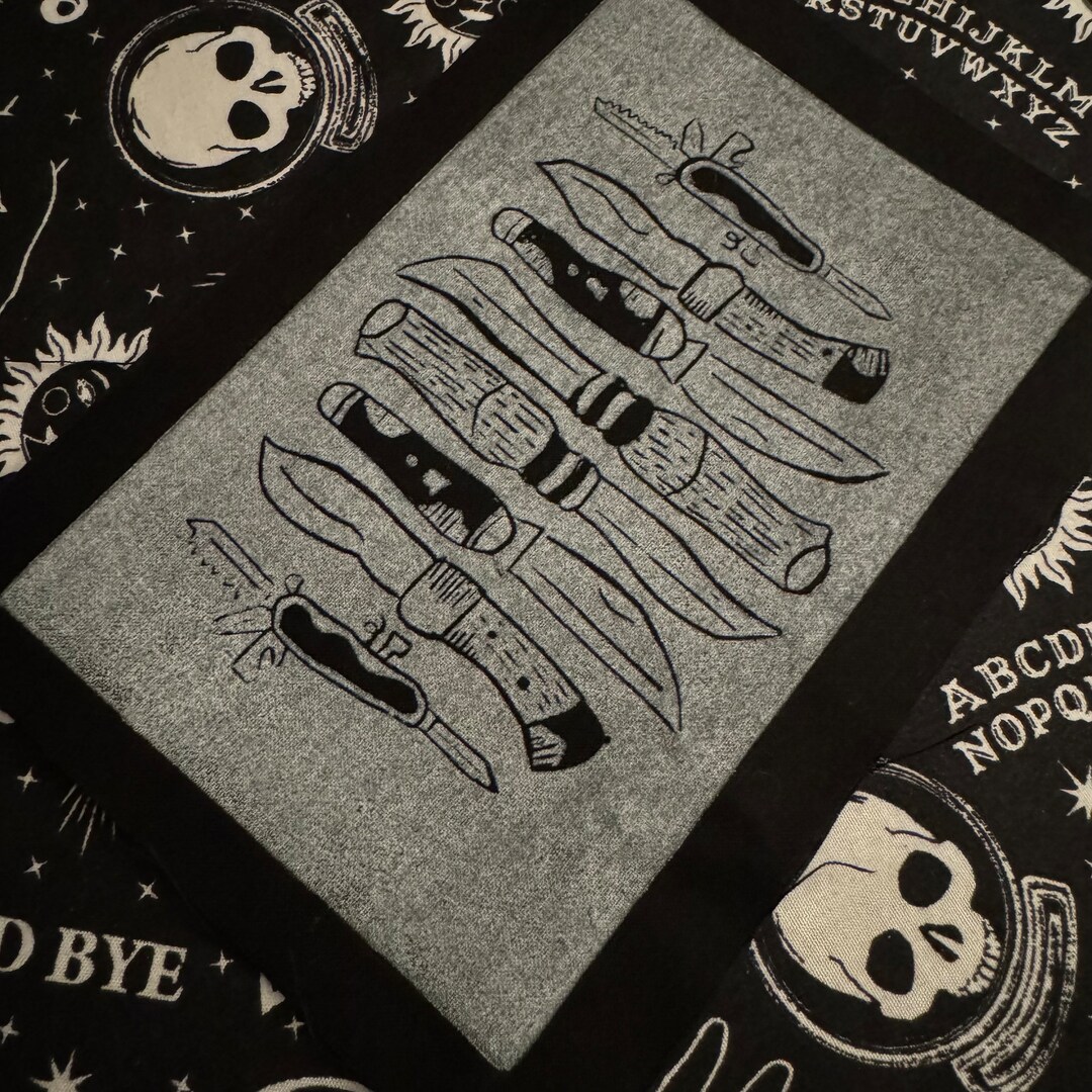 TFB Front Bottoms Talon of the Hawk Knives Punk Block Print Sew-on ...