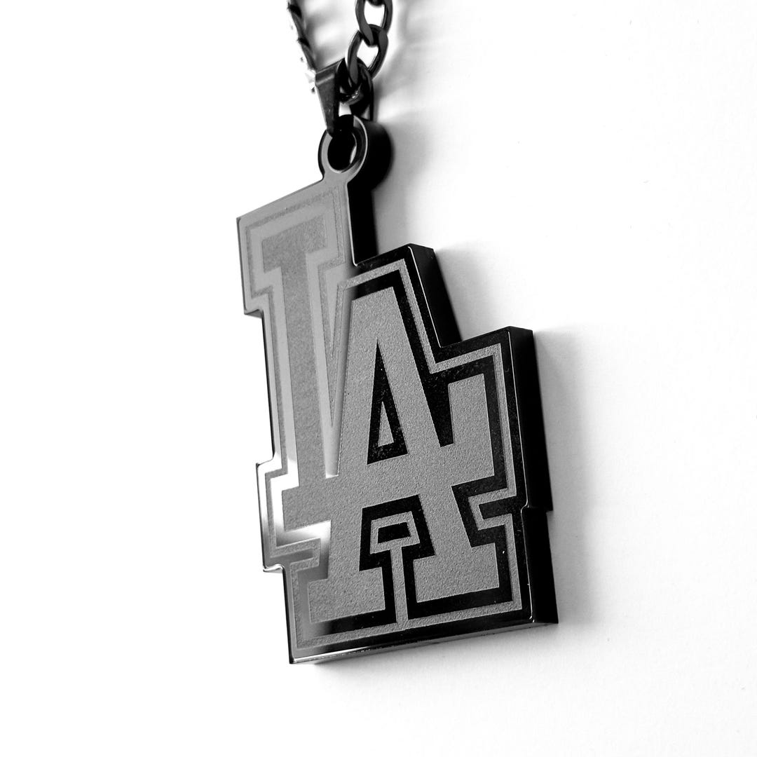 LA Dodgers Pendant Necklace – Handmade – Stainless Steel Chain – Bold ...