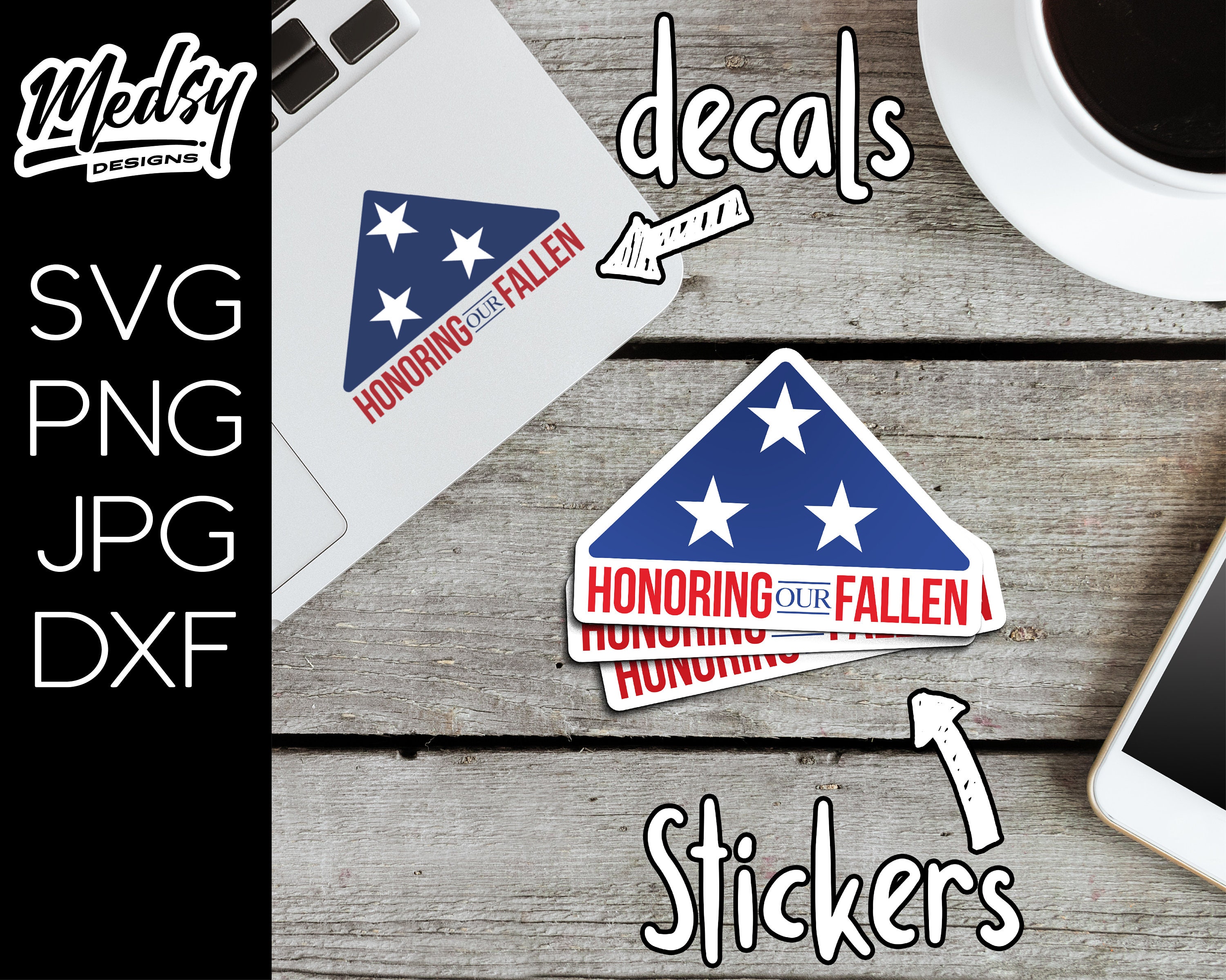 Honoring Our Fallen SVG Sticker Decal Vinyl Design for America Military ...
