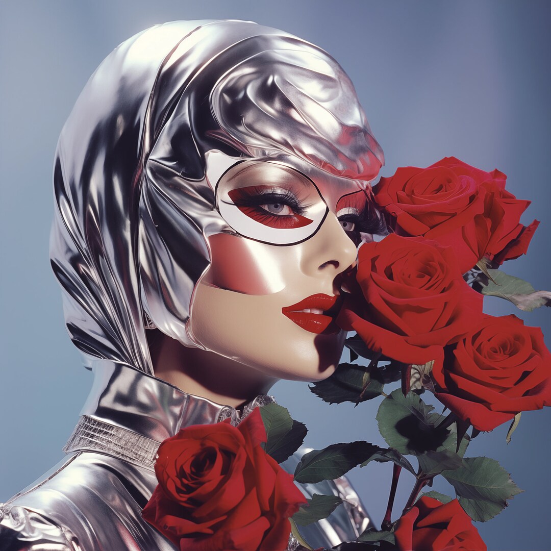 Silver Rose Digital Art Print Wall Art Instant Download Retro Vintage ...