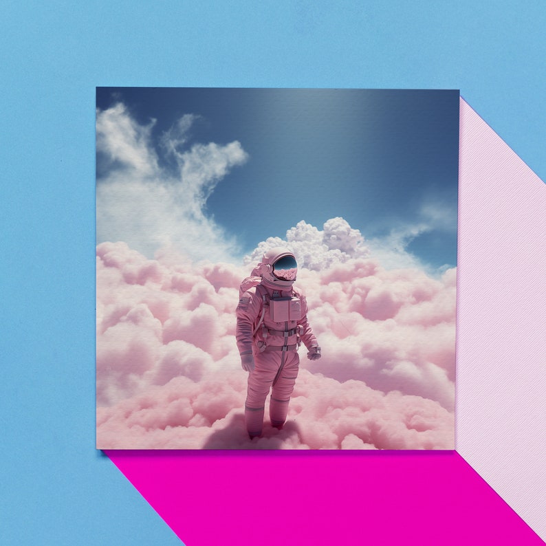 Pink Astronaut - Digital Art Print Wall Art Instant Download Pink ...