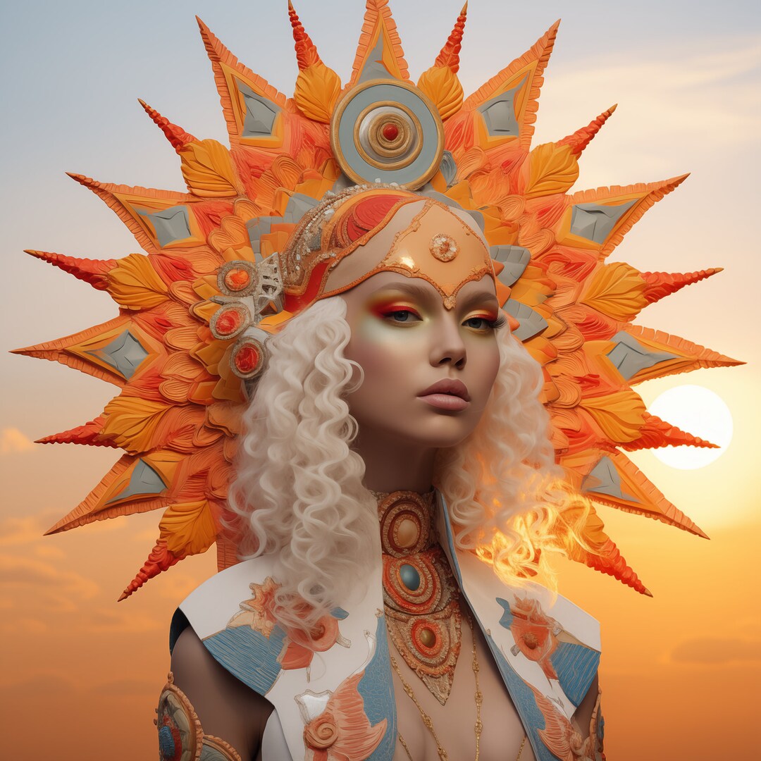 Goddess of the Sun Digital Art Print Wall Art Instant Download Woman ...