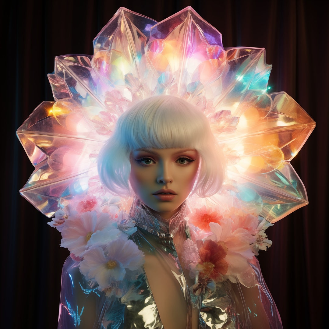 Human Peacock - Digital Art Print Wall Art Instant Download Holographic ...