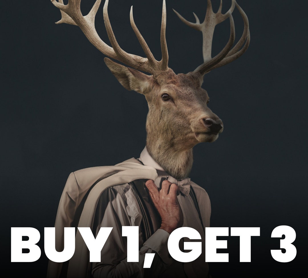 Deer Humanized Print Art Anthropomorphic Art Print Stag - Etsy