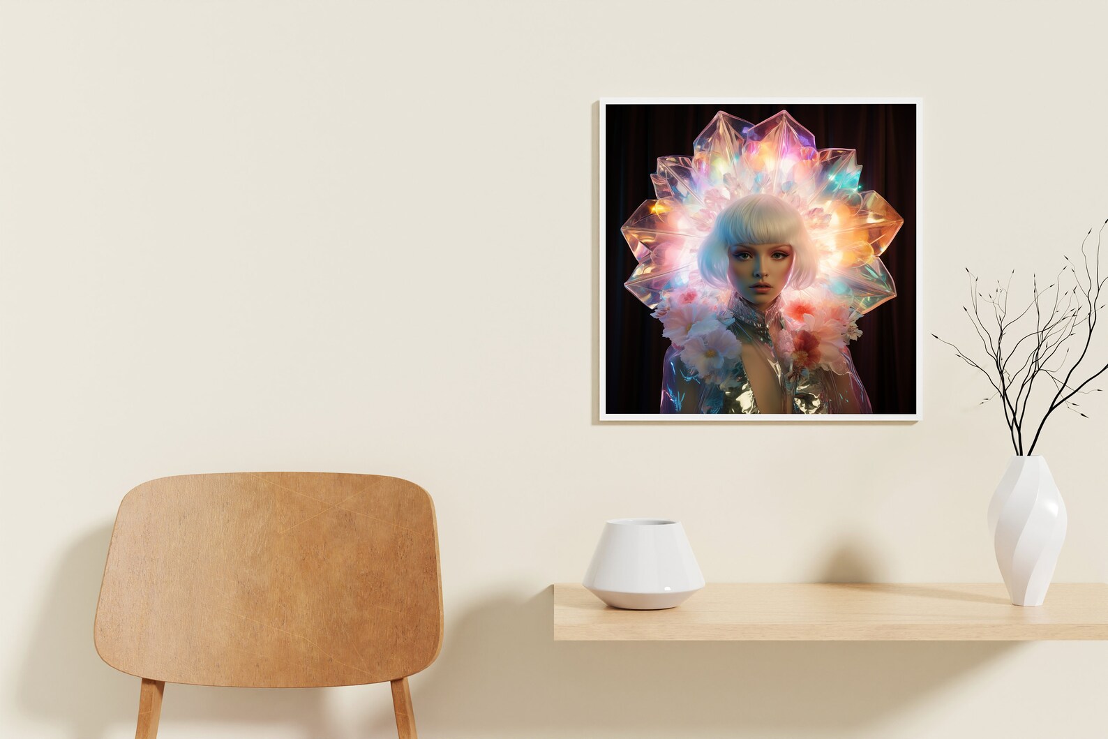 Human Peacock - Digital Art Print Wall Art Instant Download Holographic ...