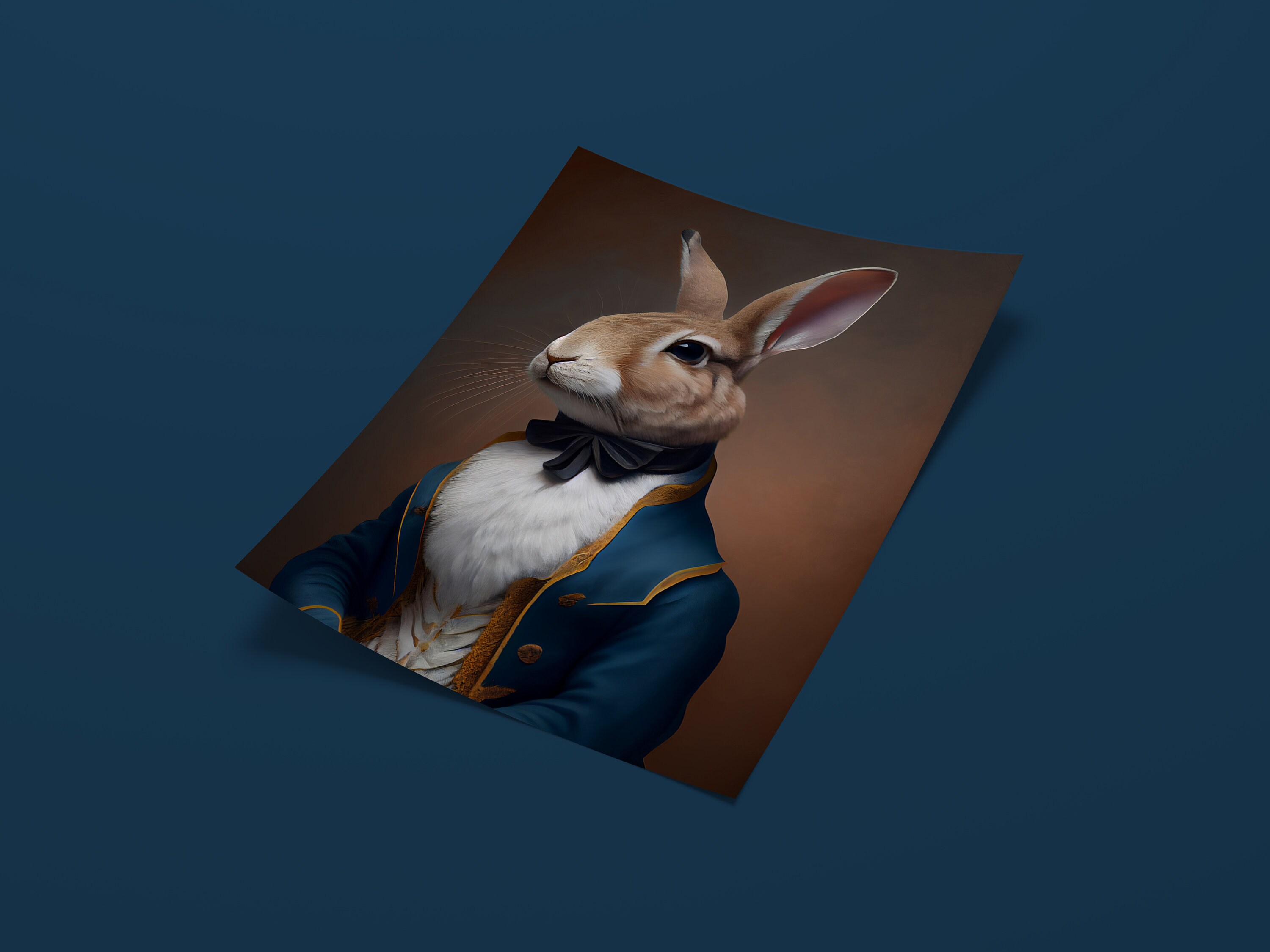 Digital Anthropomorphic Rabbit Portrait, Hare Art, Rabbit Hare Print ...