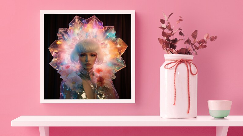 Human Peacock Digital Art Print Wall Art Instant Download Holographic ...