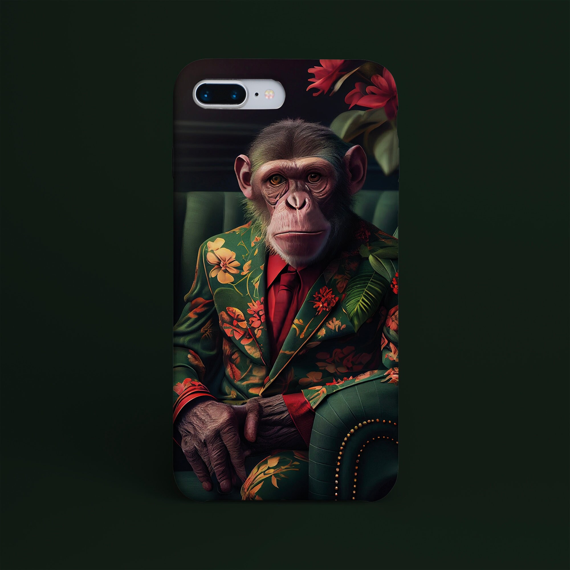 Digital Anthropomorphic Monkey Portrait Print Wall Art Poster, Primate ...