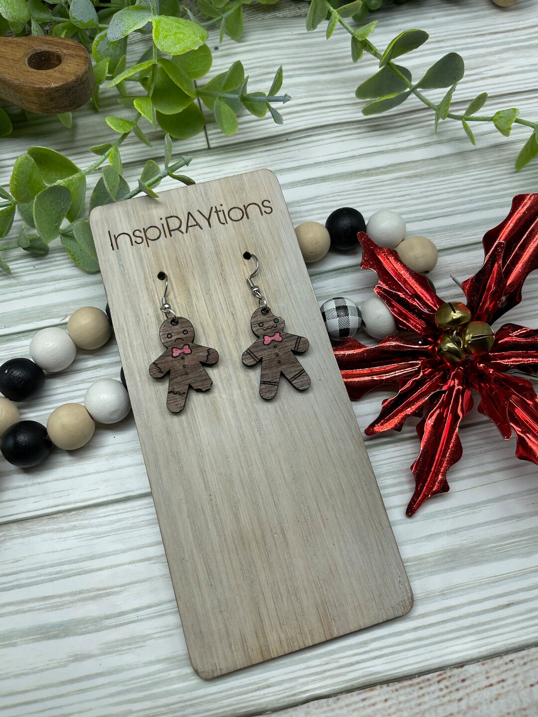 Half Eaten Gingerbread Man Wood Earrings - Etsy