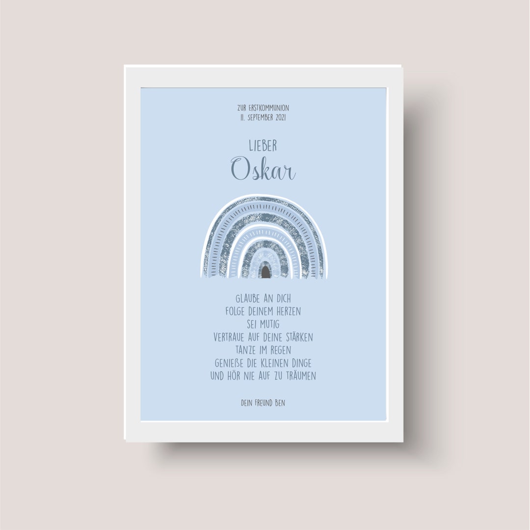 Communion / Confirmation / Poster / Gift / Baptism / Personalized ...