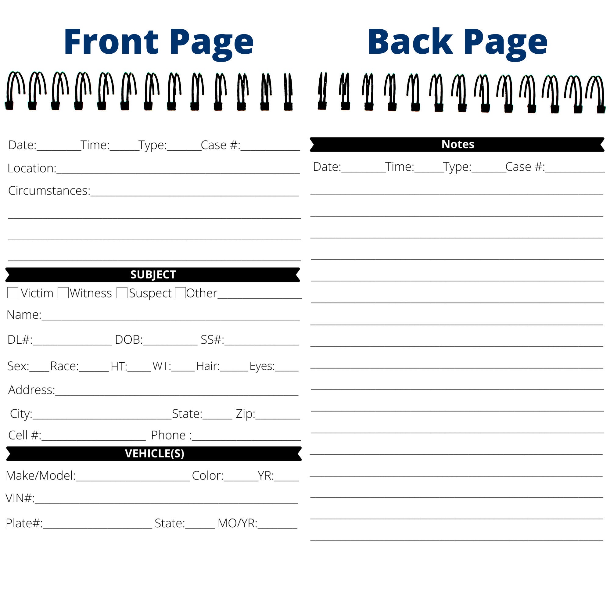 FIELD Police, Sheriff & Public Safety Tactical Gear Incident Report ...