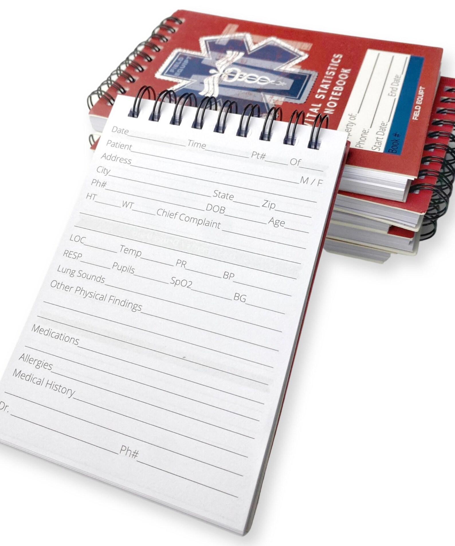 EMT Vital Statistics Notepad - 6 Pack Notebook for First Responder Note ...