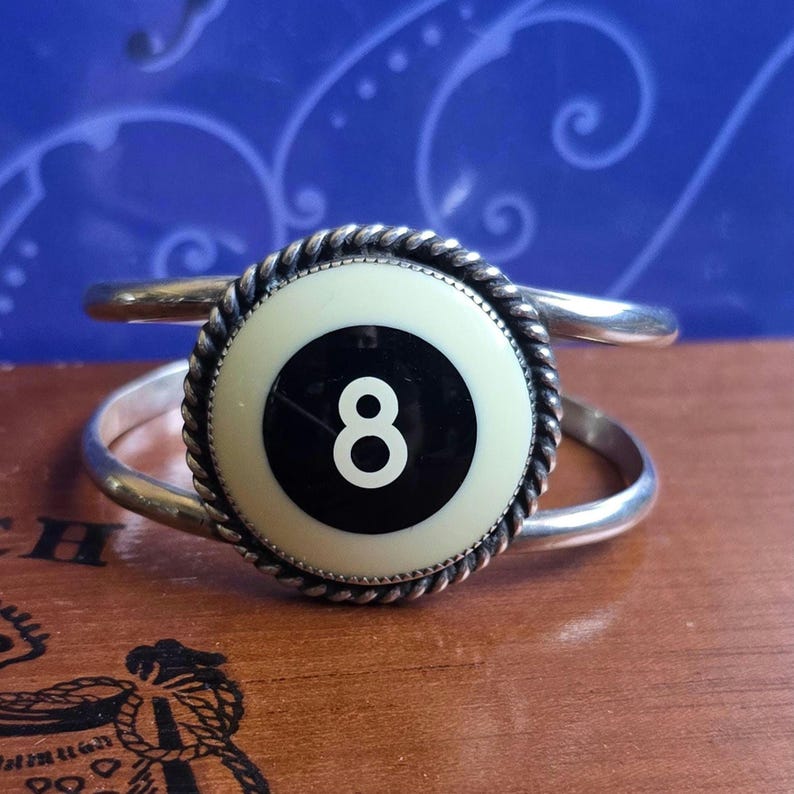 Inverted Billiard Ball Bracelet: Sterling Silver .925, 6.5-6.8" Wrist ...