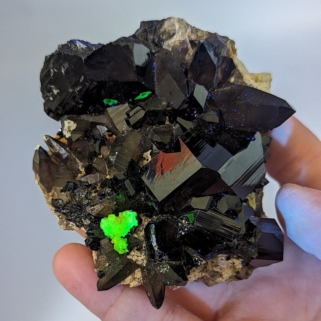 Lustrous Black Tourmaline, Schorl With Mini Smoky Quartz Tessins and ...