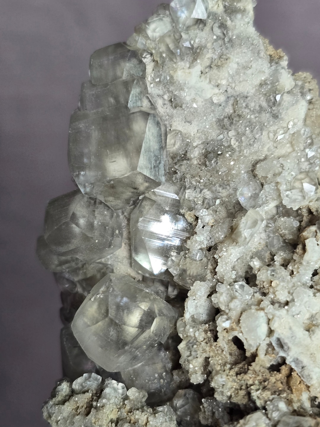 Ice Cube, Rhombohedral Calcite Cluster With Marcasite Inclusions and on ...