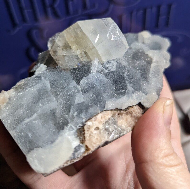 Blue Grey Chalcedony With Pink Apophyllite, Nasik India - Etsy