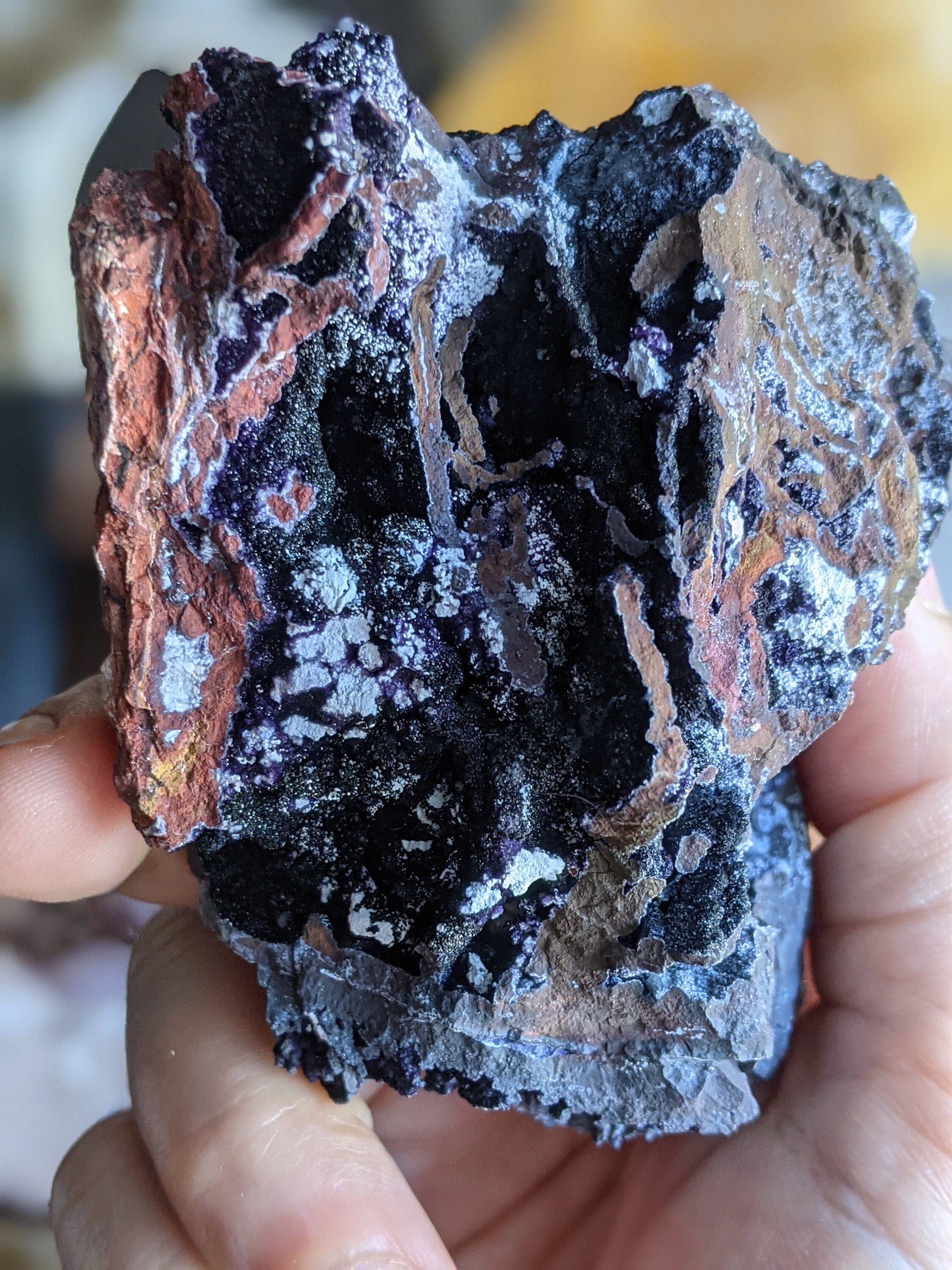 RARE Black Sparkly Goethite Purple Sparkly Druzy Fluorite | Etsy