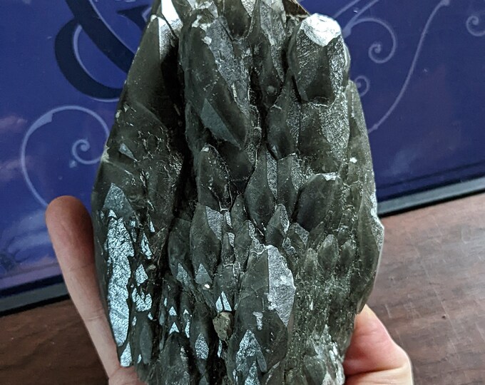 Dragon Scale Black Phantom Calcite With Chalcopyrite Inclusions ...