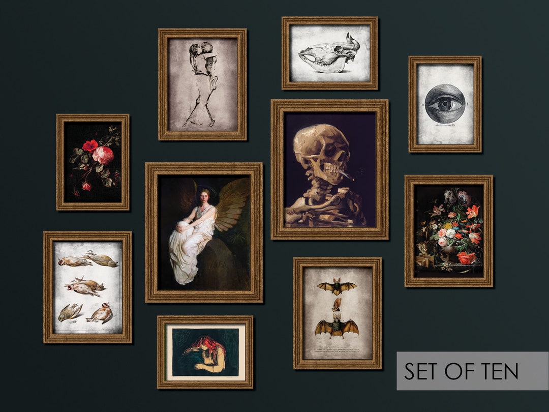 Moody Macabre Print Set of 10 | Antique Reproduction Prints. Macabre ...