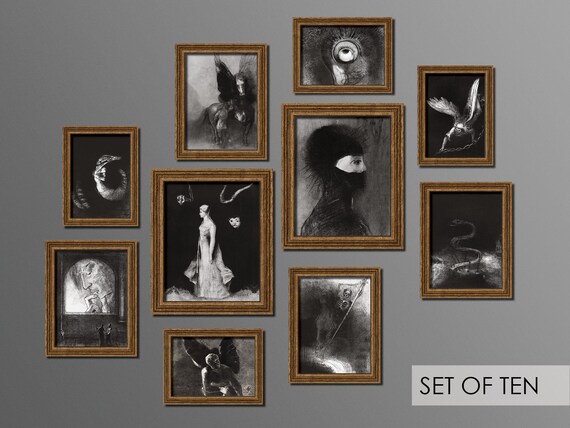 Gothic Print Set of 10 Odilon Redon Antique Reproduction - Etsy