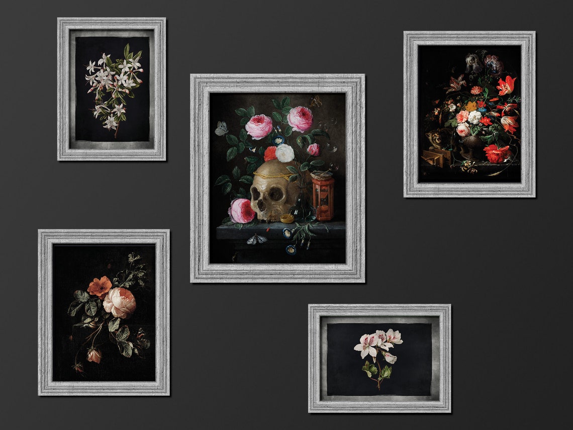 Gothic Floral Print Set of 5 Antique Reproduction Prints. - Etsy