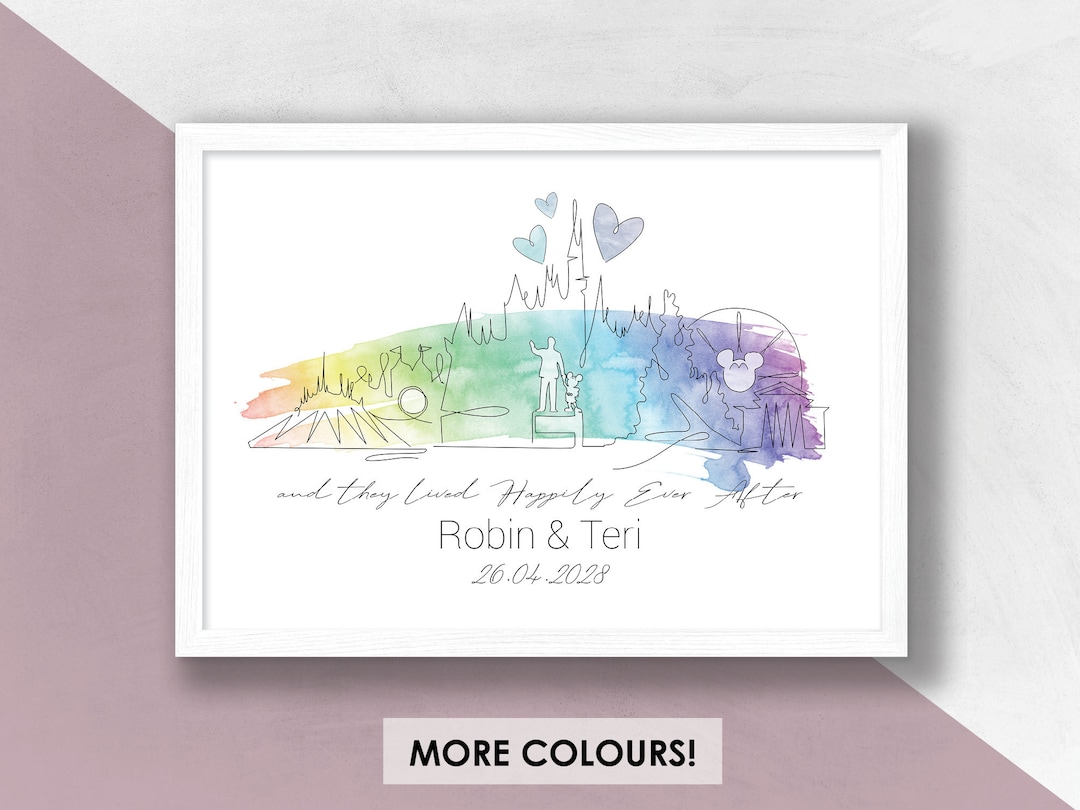 Personalised Disneyland Anaheim Anniversary Print Engagement Disney ...