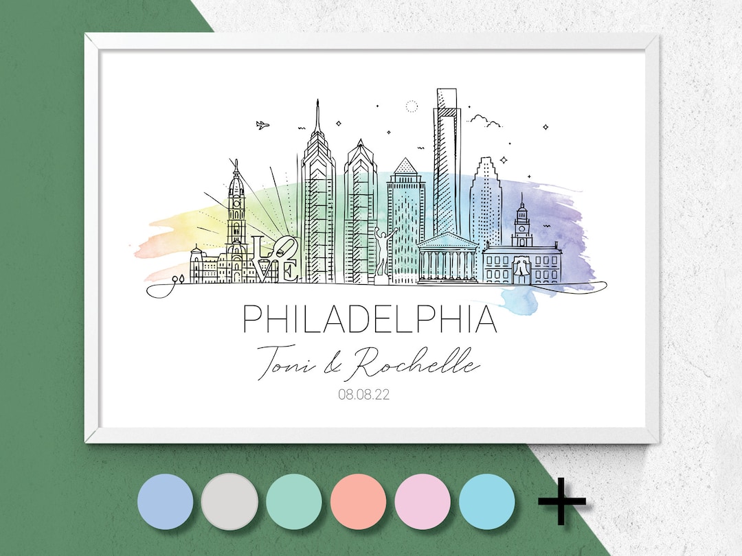 Personalised Philadelphia Print || Philadelphia Wedding, Philadelphia ...