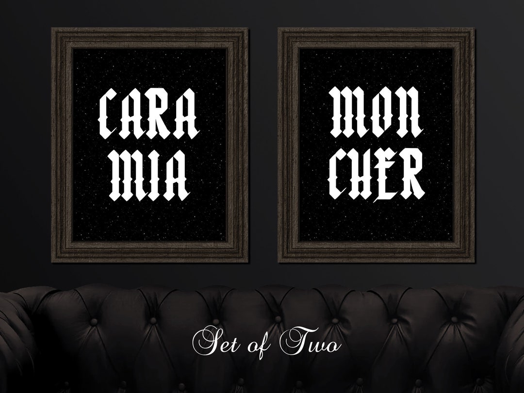 Mon Cher Cara Mia Print Set | Addams Family Print Set, Morticia Addams ...