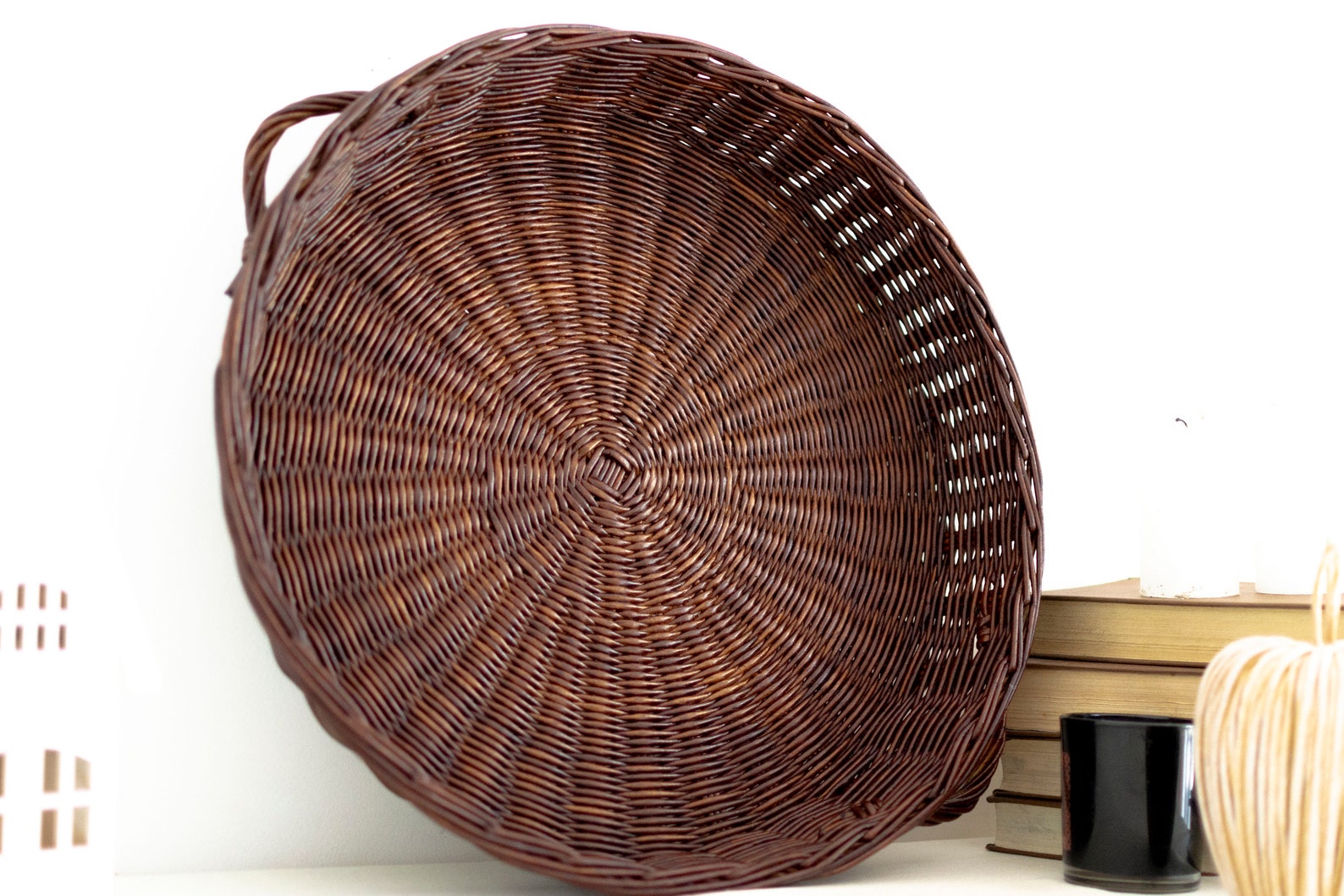 Round Wicker Tray Serving Tray Breakfast Tray Handmade - Etsy