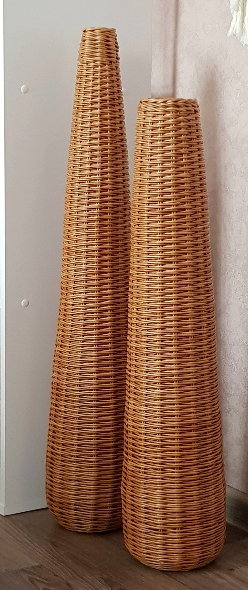 Wicker Decorative Vase Floor Vase Decorative Floor Vase - Etsy