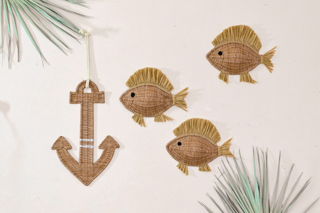 Wicker Fish Wall Decor: Nautical Nursery Hangings - Etsy