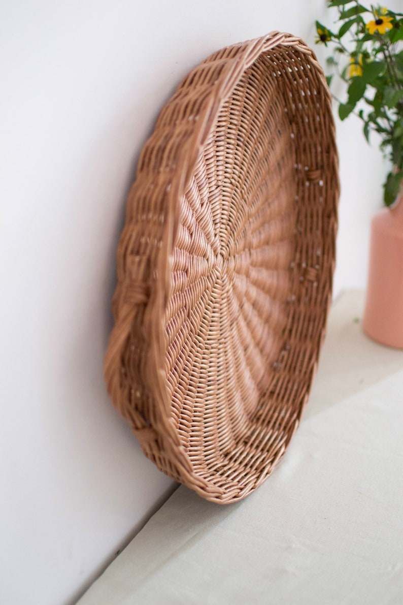 Round Wicker Tray Serving Tray Breakfast Tray Handmade - Etsy