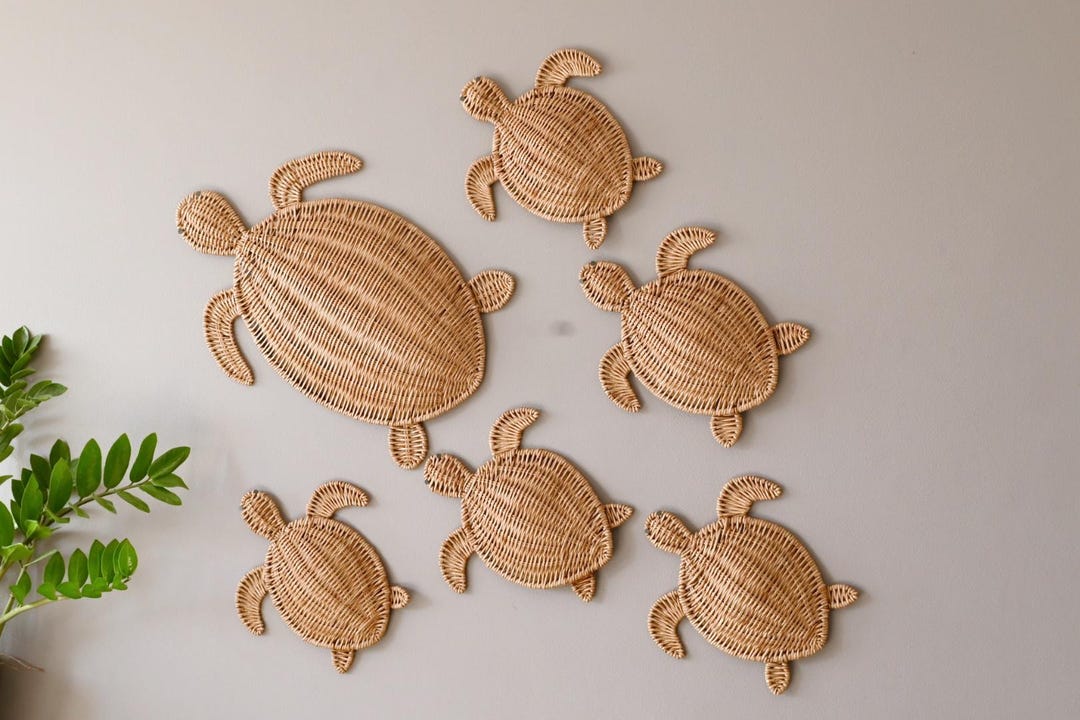Woven Turtle Wall Decor Set, Nautical Nursery Hanging - Etsy