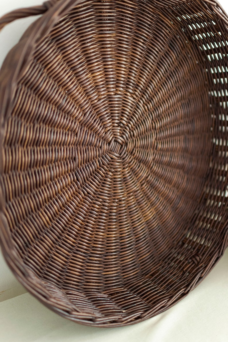 Round Wicker Tray Serving Tray Breakfast Tray Handmade - Etsy