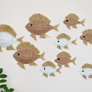 Decorative Wall Fish, Wicker Fish Decor, Nursery Wall Decor, Underwater ...