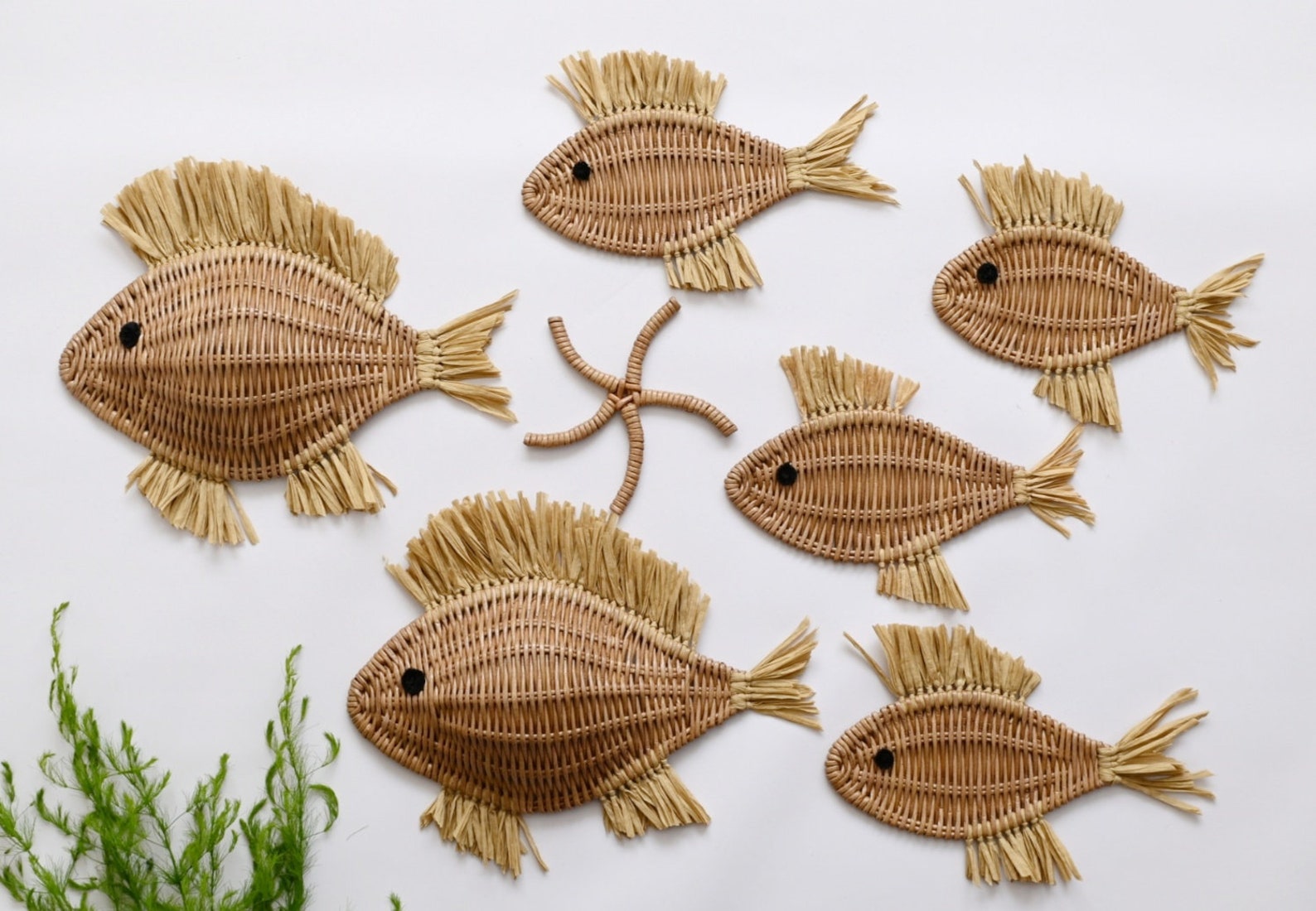 Wicker Wall Fish Decorative Wall Fish Coastal Wall Decor - Etsy