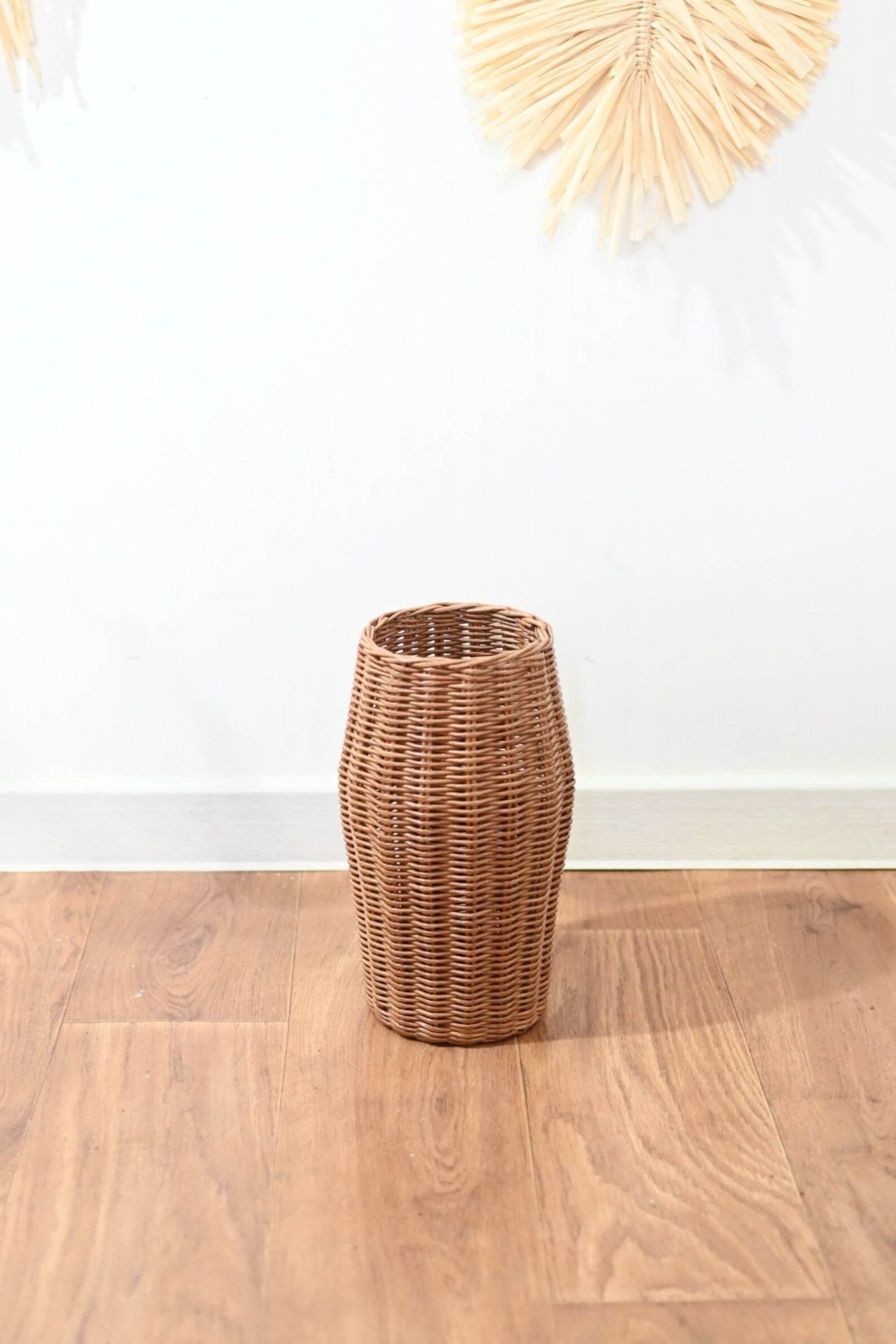 Wicker Decorative Vase, Boho Wicker Vase, Floor Vase, Decorative Floor Vase, Home Decor, Wicker ...