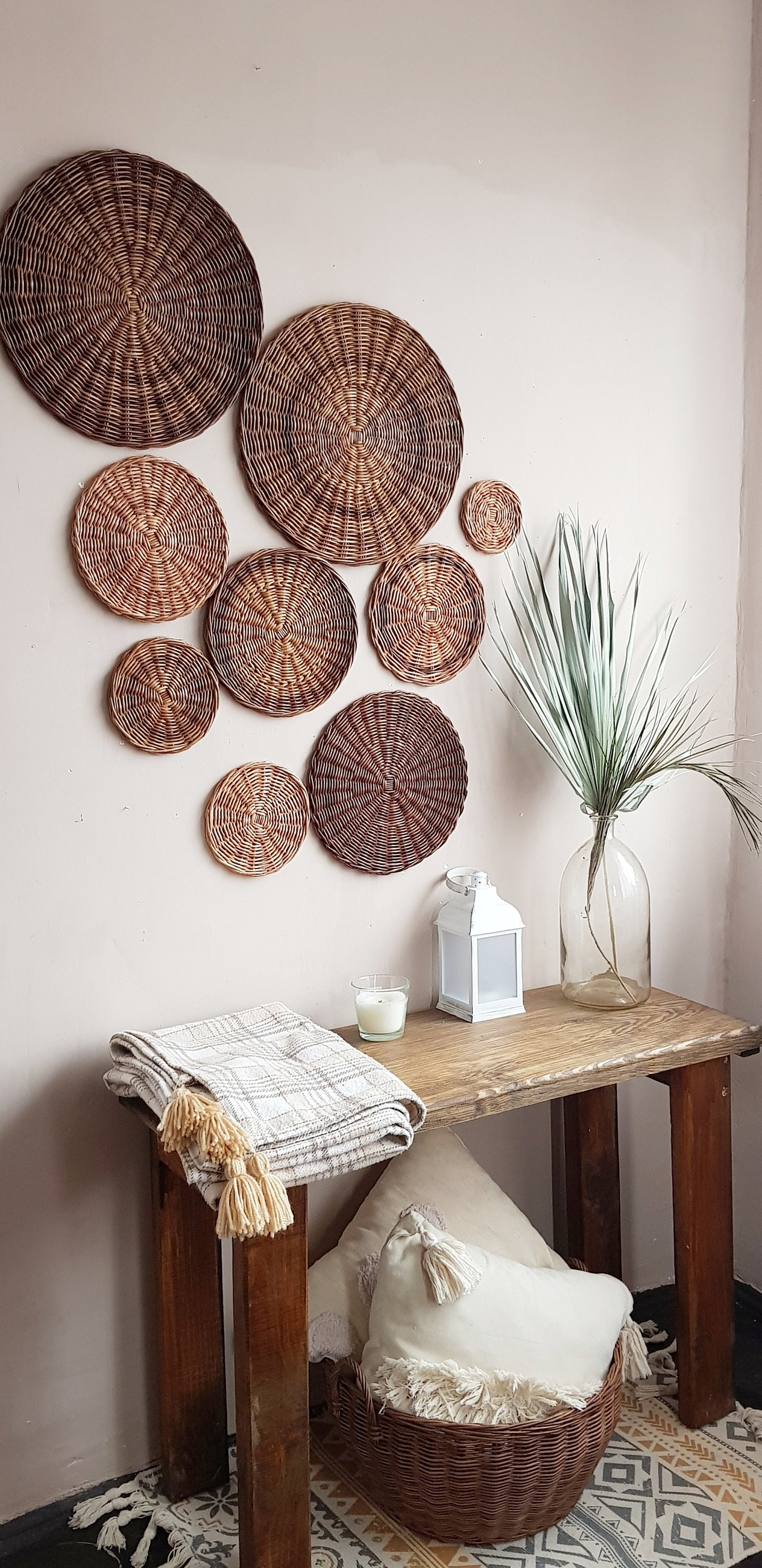 Basket Wall Decor Wall Basket Brown Basket Wall Decor - Etsy