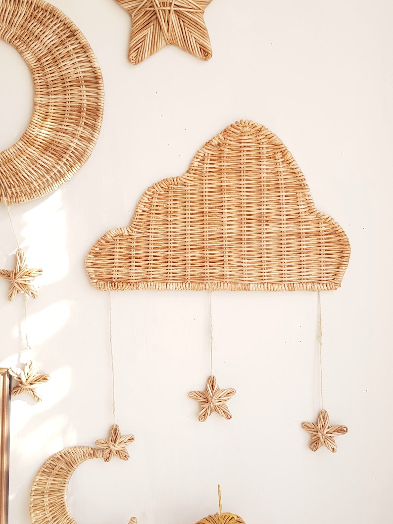 Handmade Wicker Moon Wall Hanging: Boho Nursery Decor - Etsy