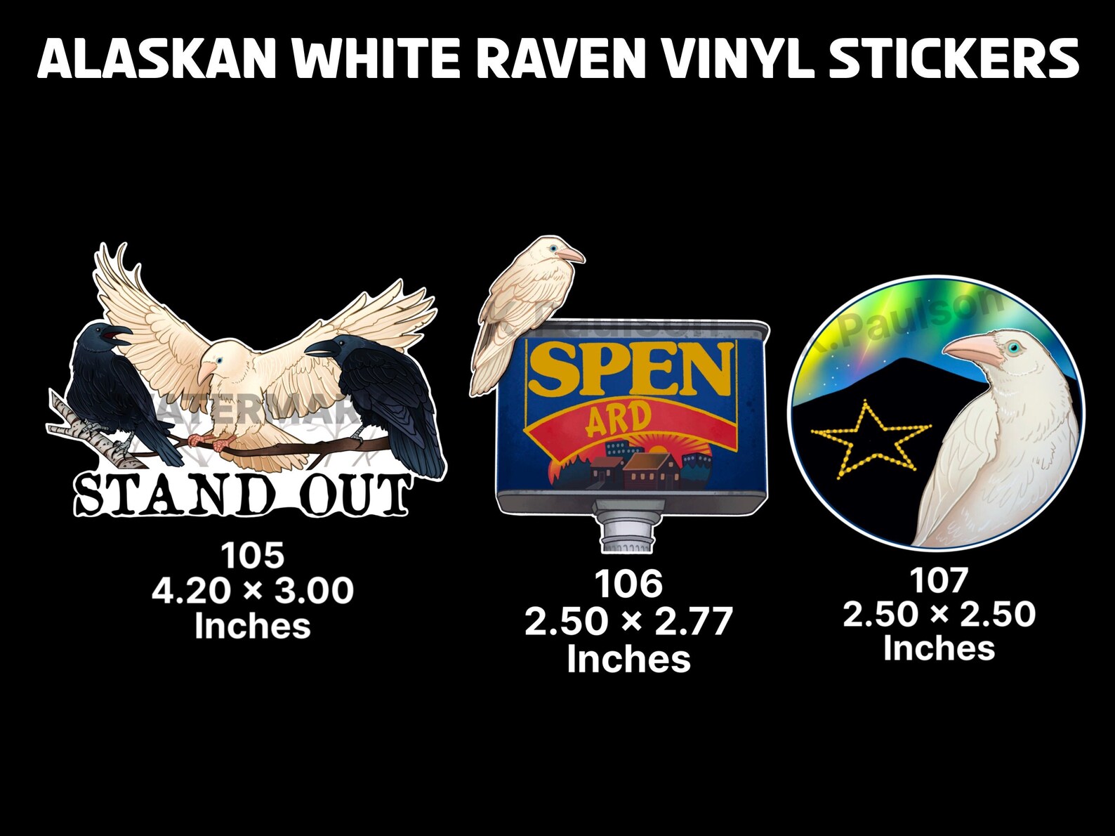 ALASKEN WHITE RAVEN Vinyl Sticker. - Etsy