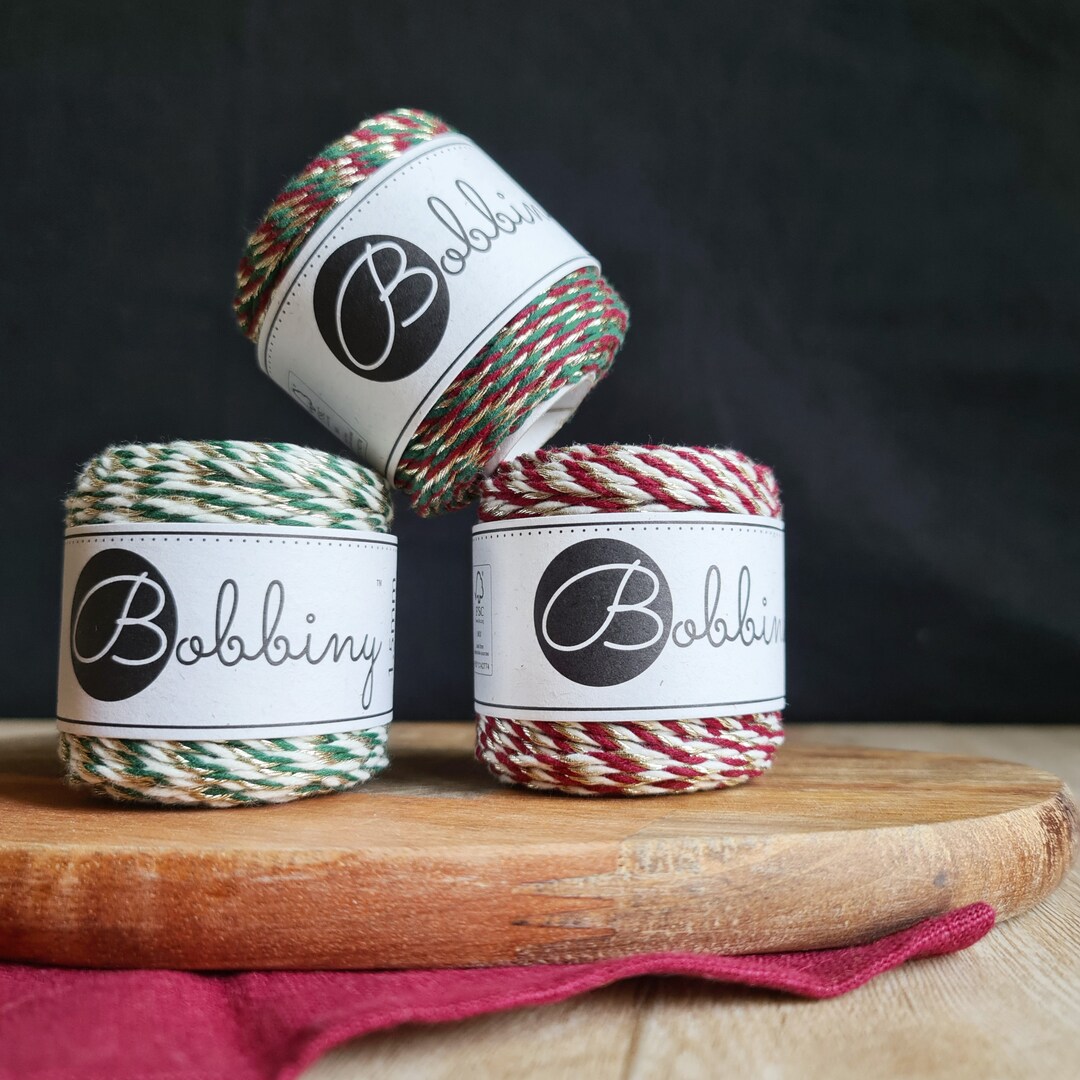 Bobbiny 3 Ply Mini Rope Holiday Sparkle, Holiday Silver, Holiday ...