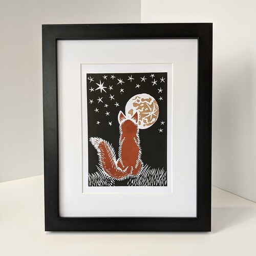 Woodland Fox Print Small Screen Printed Illustration A5 - Etsy