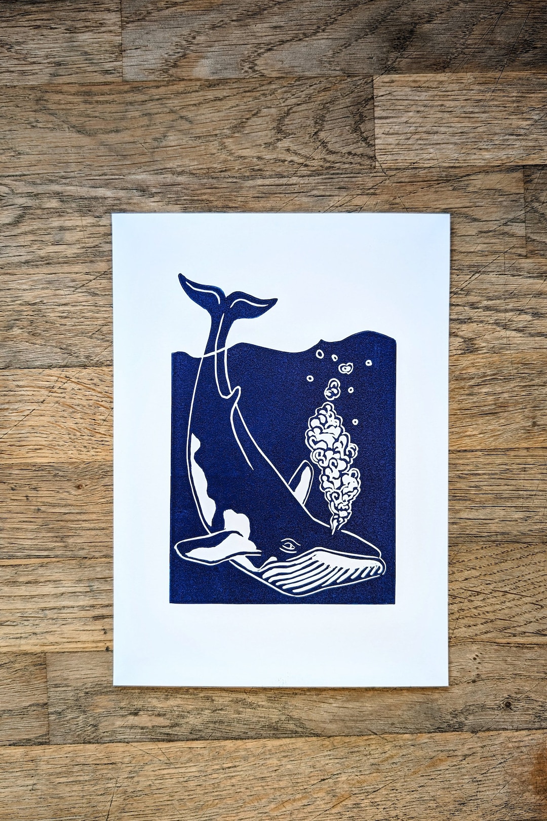Minke Whale, Hand Printed Linocut - Etsy