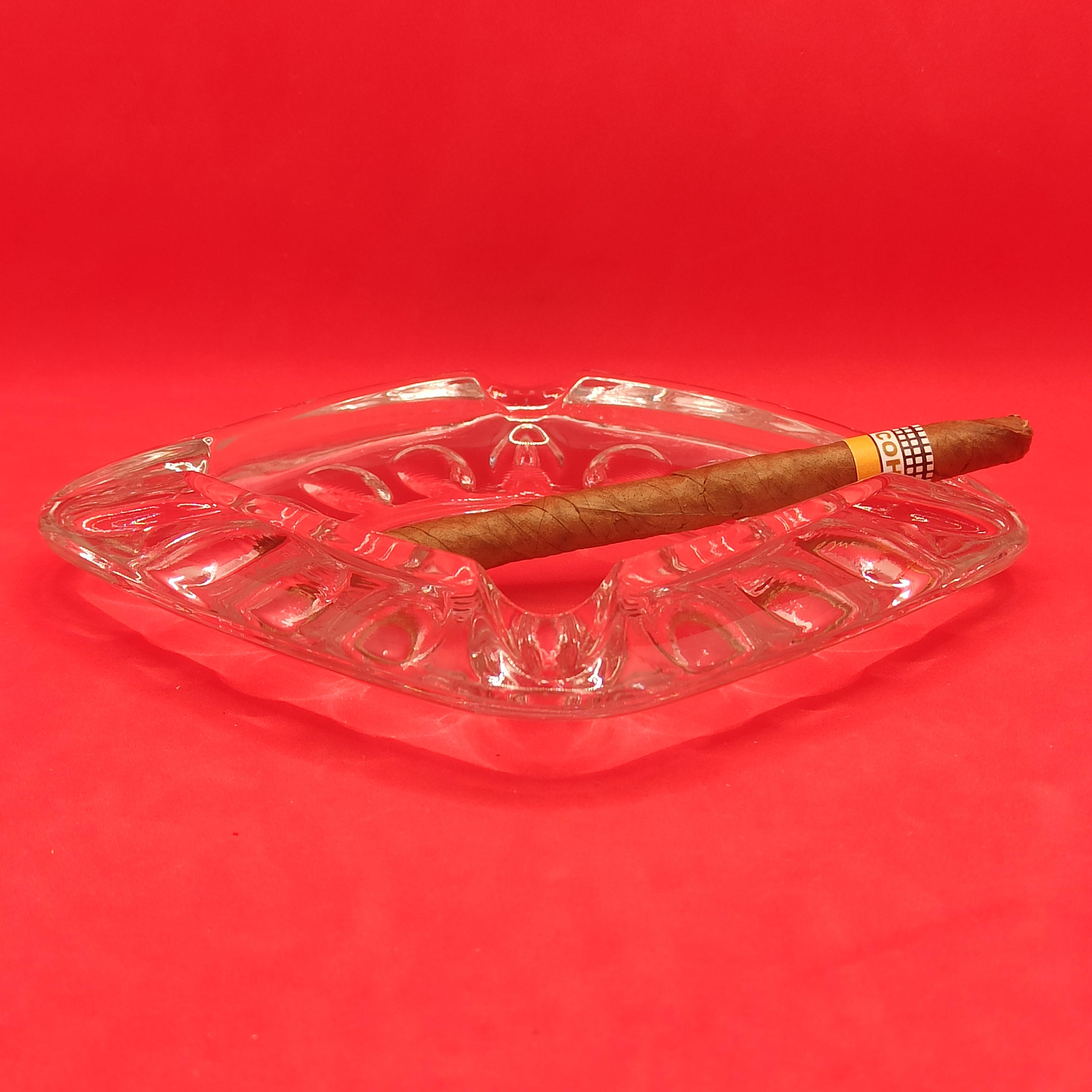 Square Glass Ashtray With 4 Notches Art Decoration Classic - Etsy