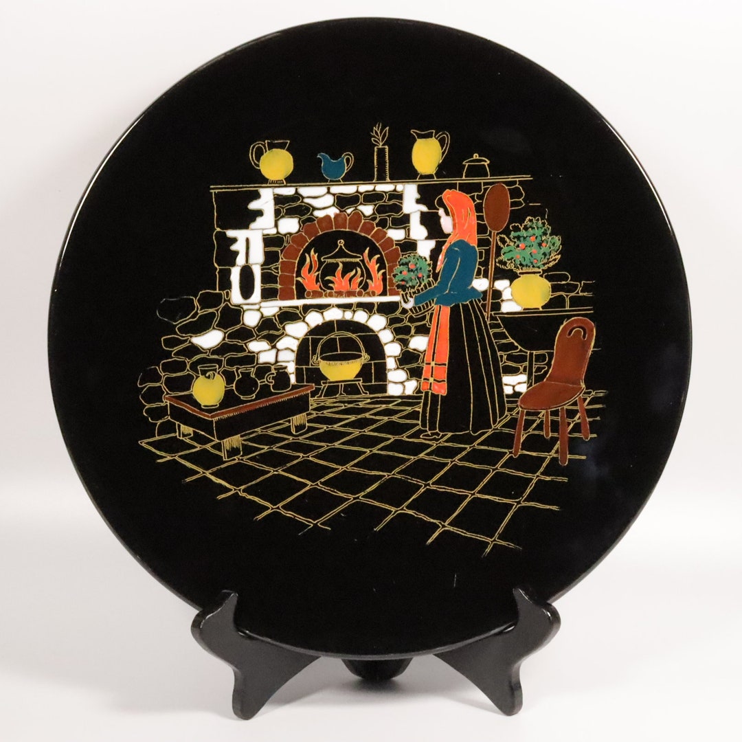 Longwy Enamel Dish Longwy Earthenware Factory Vintage Countryside Plate ...