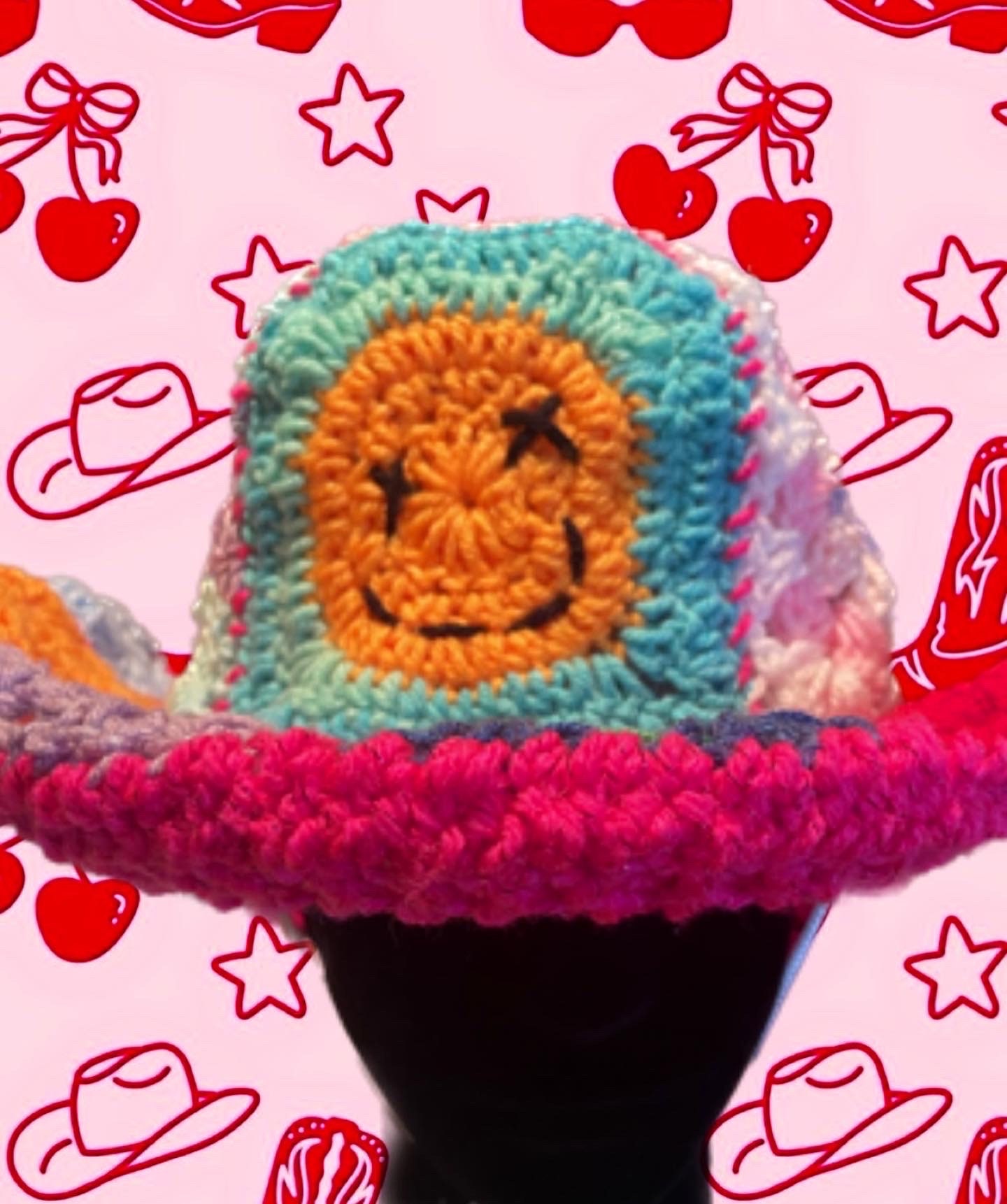 Crochet Multi Granny Square Cowboy Hat - Etsy